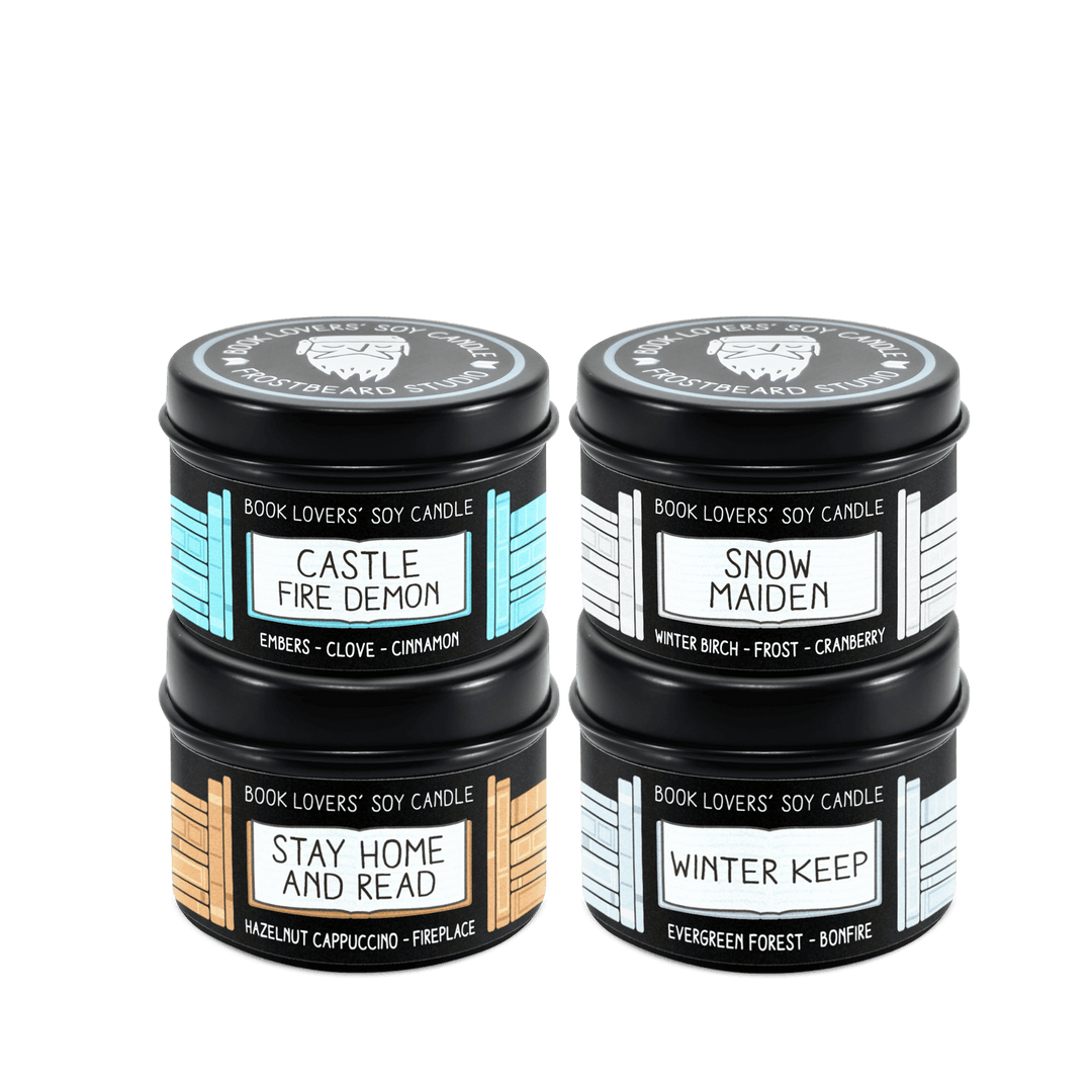 Winter Seasonal Pack︱Book Lovers' Soy Candles︱Frostbeard Studio